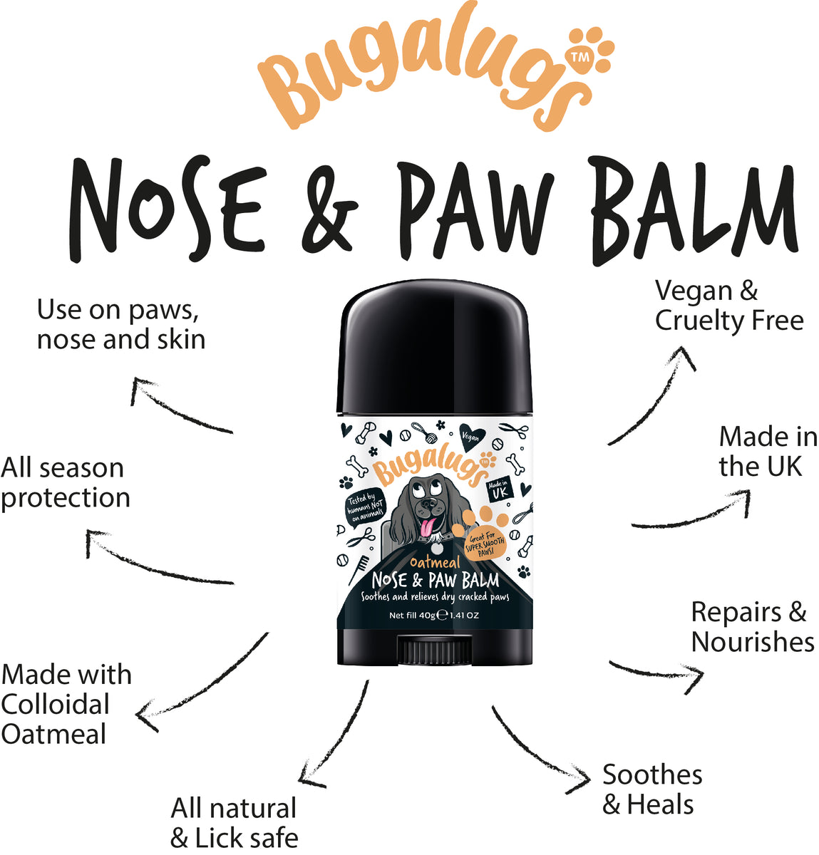 Bugalugs Nose & Paw Moisturising Balm Stick – The Natural Doggy Chews Co.